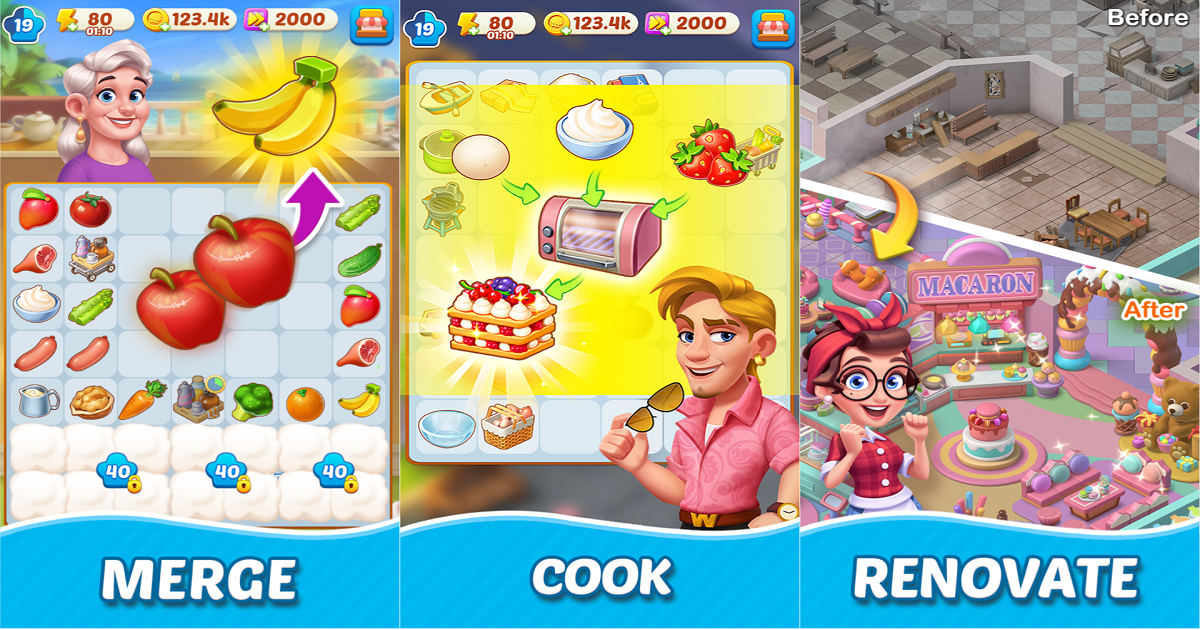 [แนะนำเกม] "Merge Cooking: Theme Restaurant" เกมจับคู่เพื่อพัฒนา ...